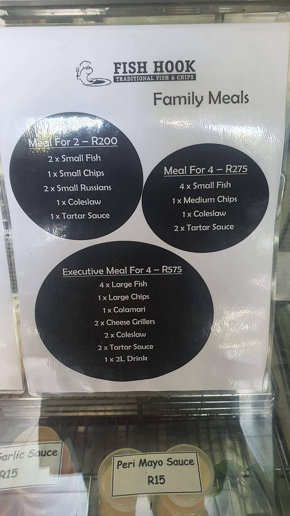 Menu at Fish Hook Traditional Fish and Chips restaurant, Randburg, 354 ...