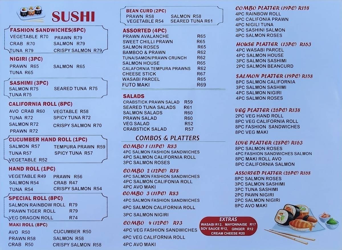 Menu at Friend House Hayfields restaurant, Pietermaritzburg