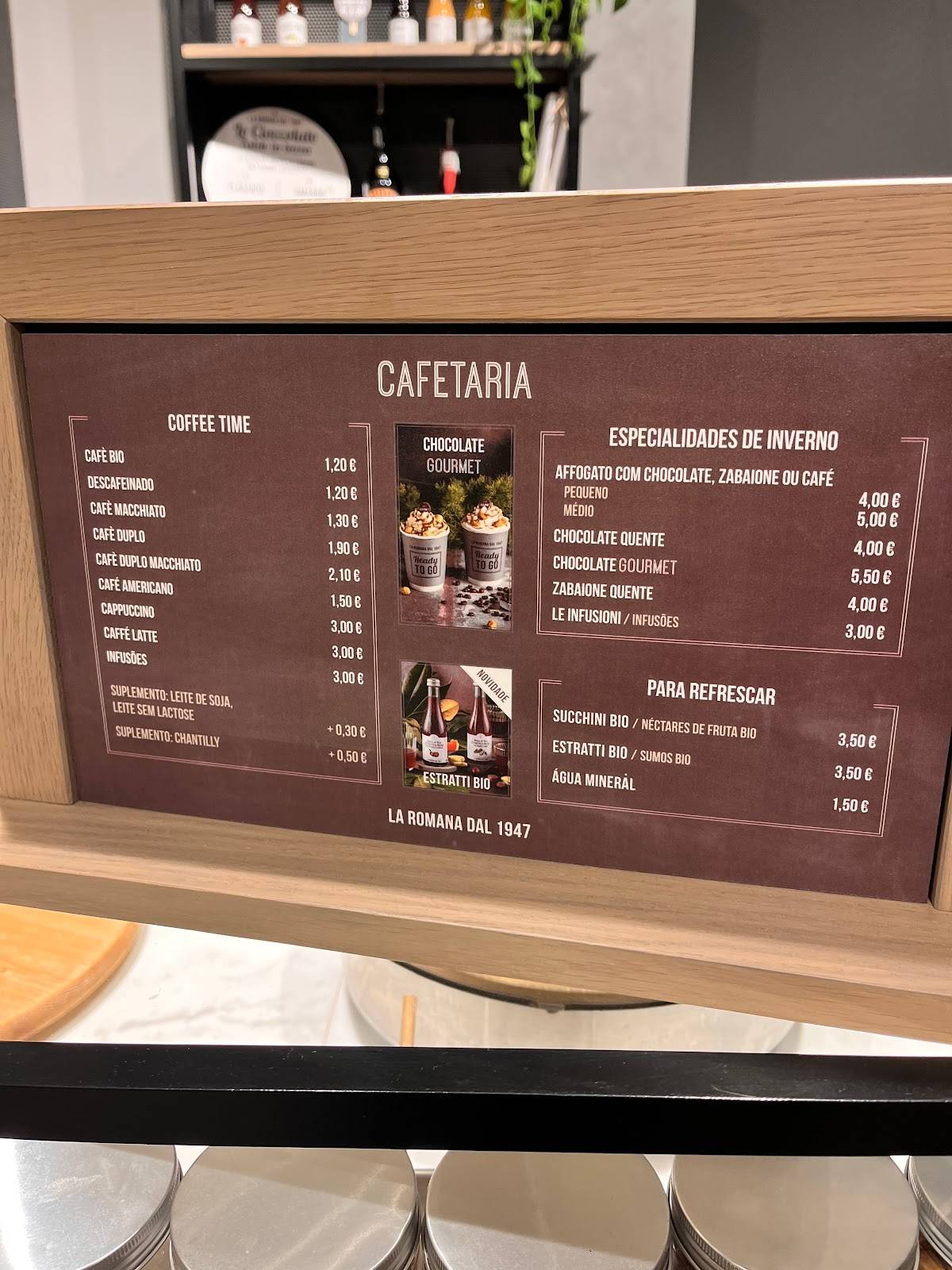 Menu em Gelateria La Romana dal 1947, Lisboa