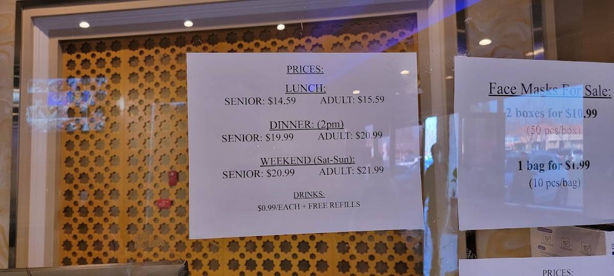Menu at Golden Harbor Buffet restaurant, Fresno