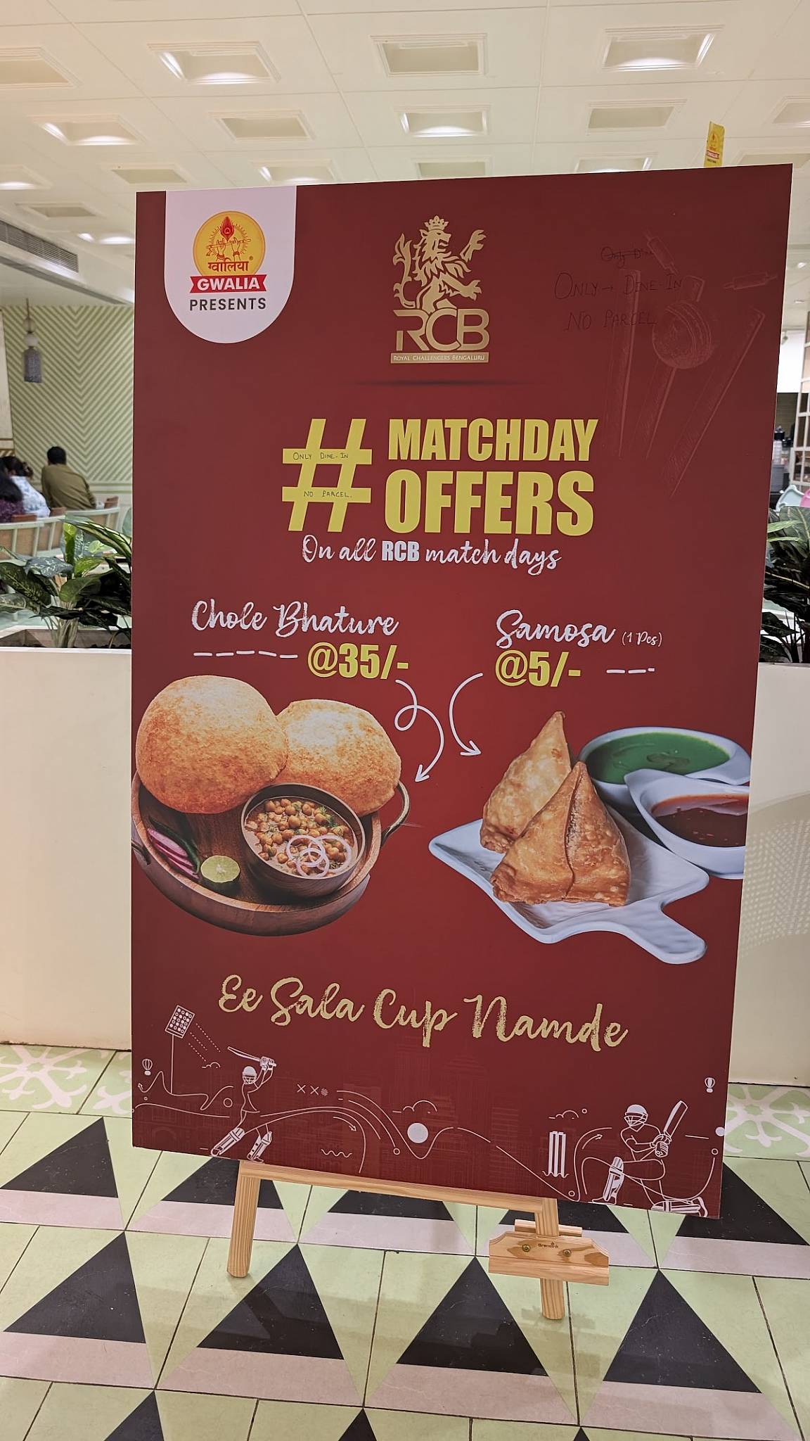 Menu at Gwalia, Bengaluru