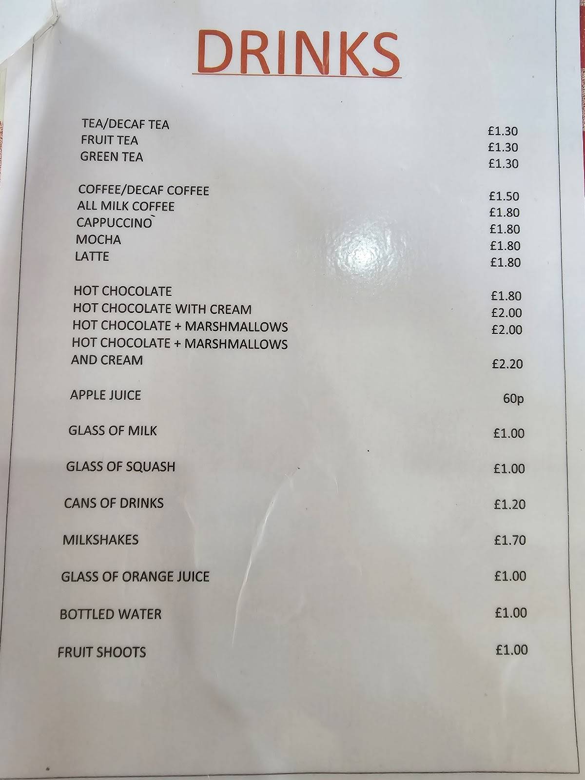 Menu at Hoo Riverside Diner cafe, Hoo St. Werburgh