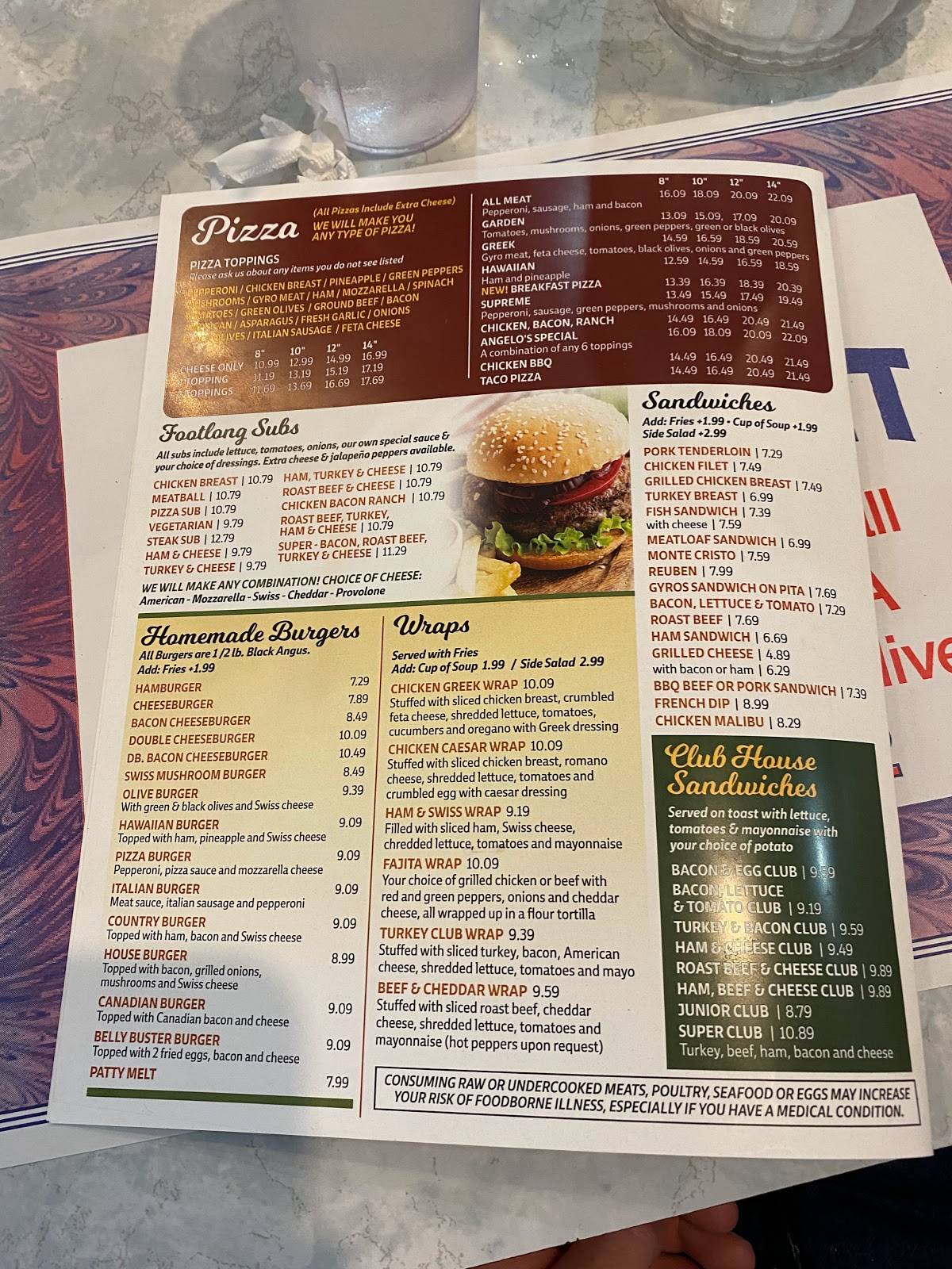 Menu at Howe restaurant, Howe, IN-9