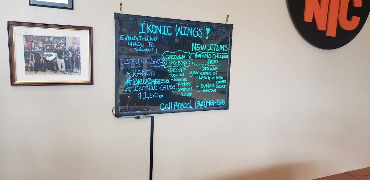 Menu at Ikonic Wings restaurant, Lacey