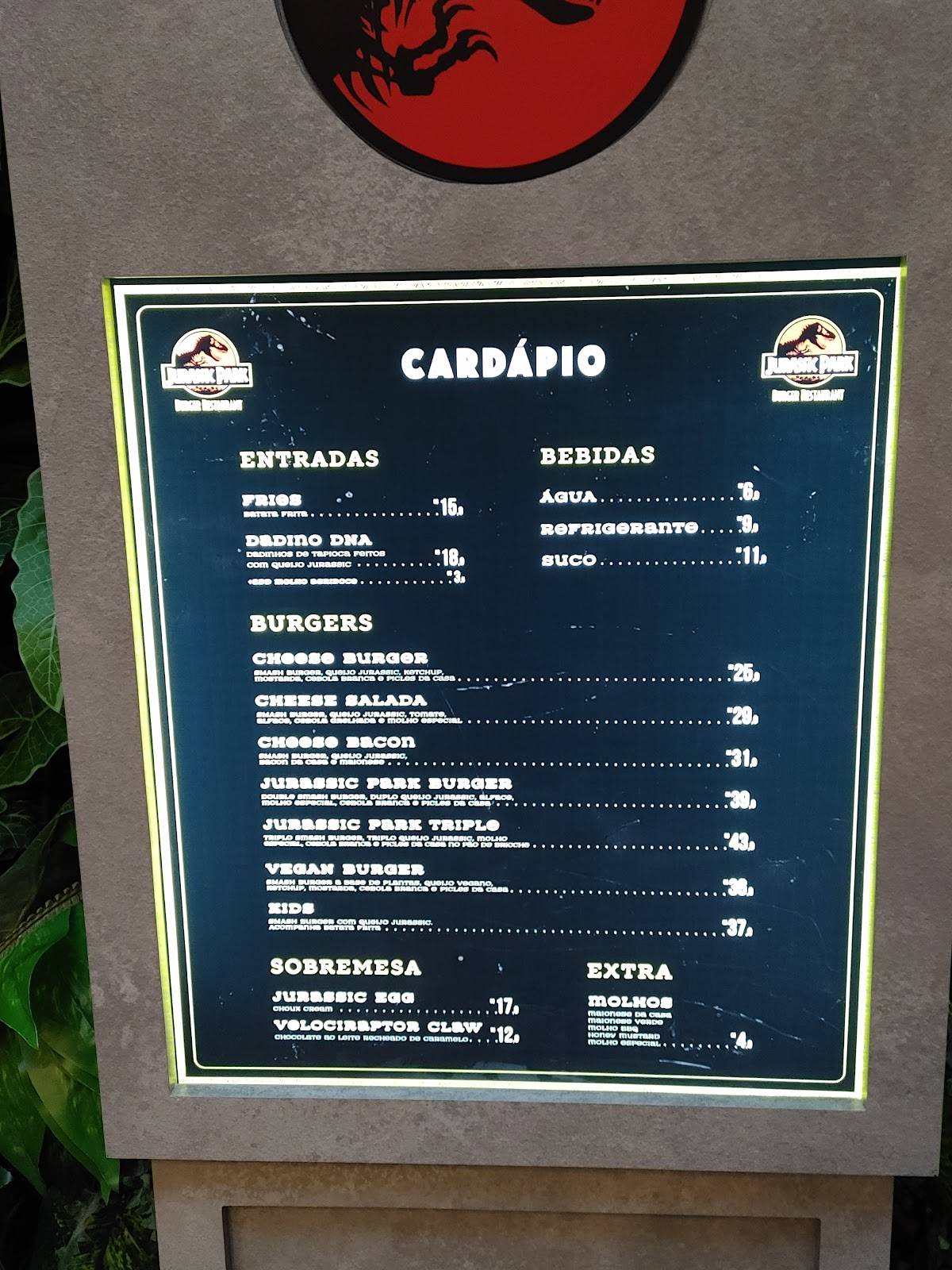 Menu em Jurassic Park Burger restaurante, São Bernardo do Campo, Av ...