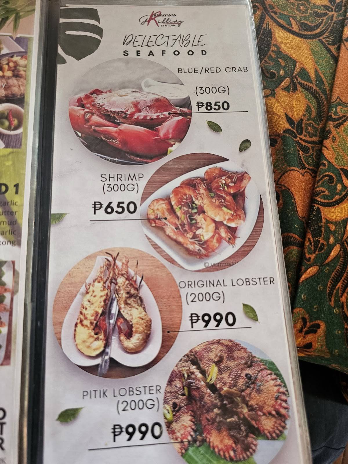 Menu at Kawayanan Grilling Station restaurant, Coron, Real St