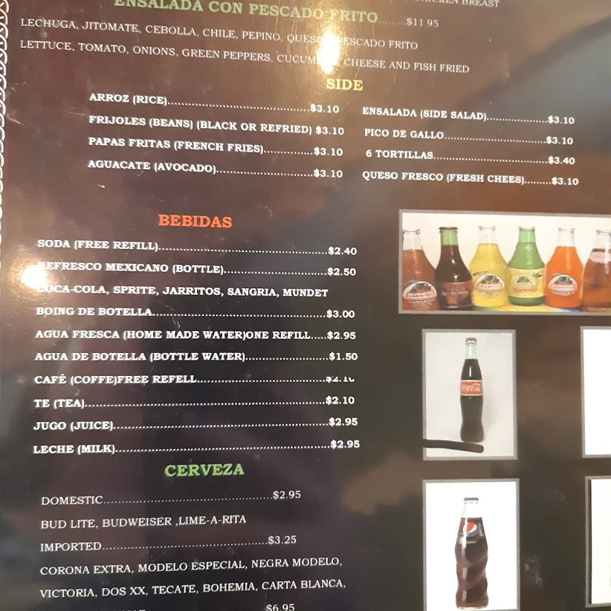 Menu at La Alameda Mexican Restaurant, New Port Richey