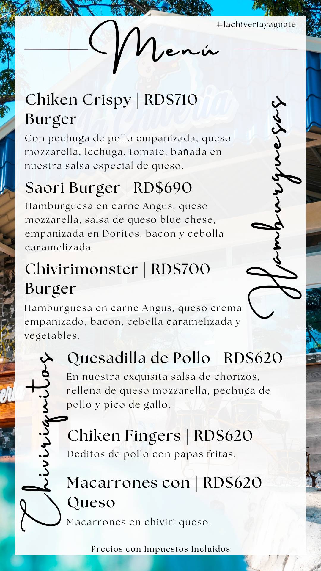 Menu at La Chivería de Yaguate restaurant, Dominicana