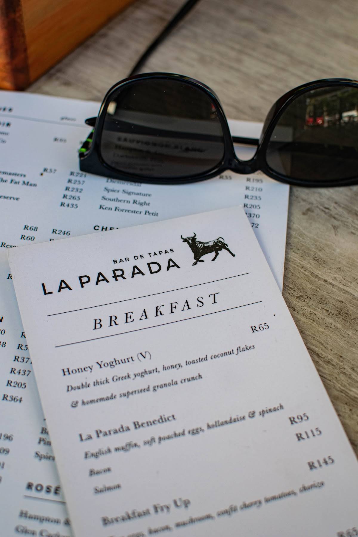 Menu at La Parada Umhlanga restaurant, Durban