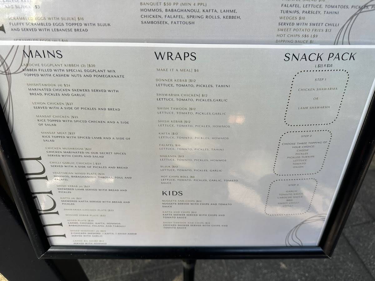 Menu at La Roche Restaurant, Greenacre