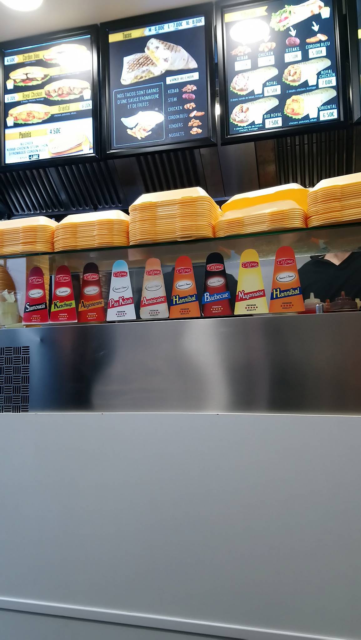Menu au La Strada fast food, Abbeville
