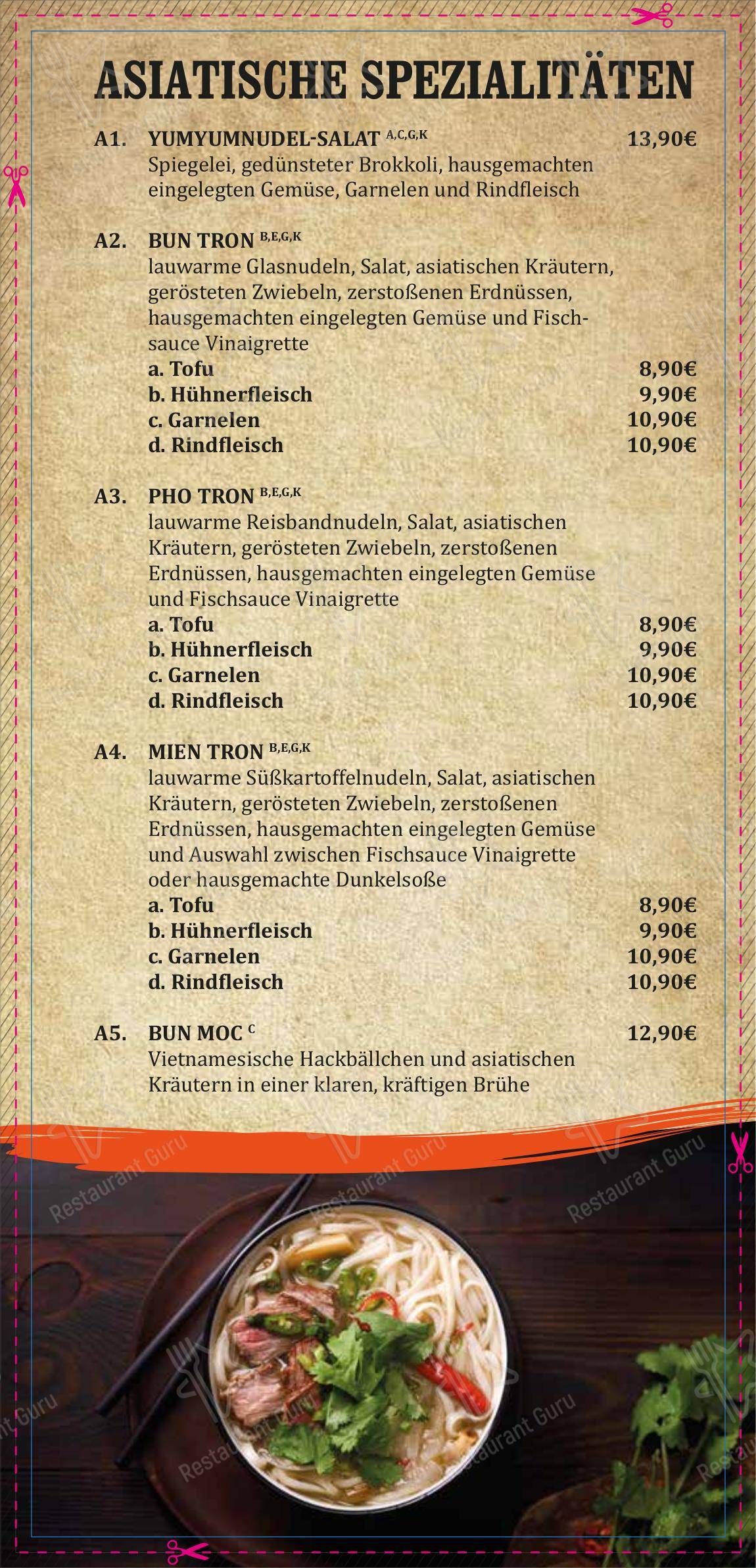 Speisekarte von Lani´s Asia Foods to go restaurant, Pirna