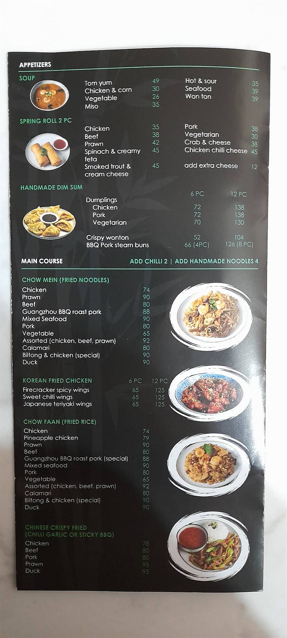 Menu at Laughing Panda restaurant, Randburg