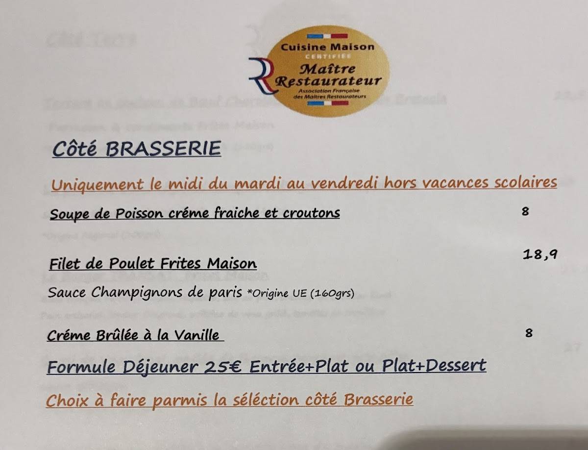 Menu au Le Transat Saint Nazaire restaurant, Saint-Nazaire