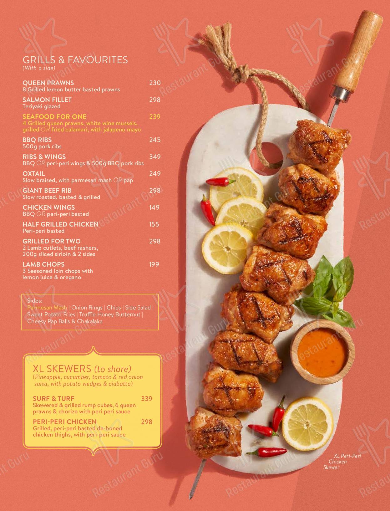 Menu at Lily restaurant, Kempton Park