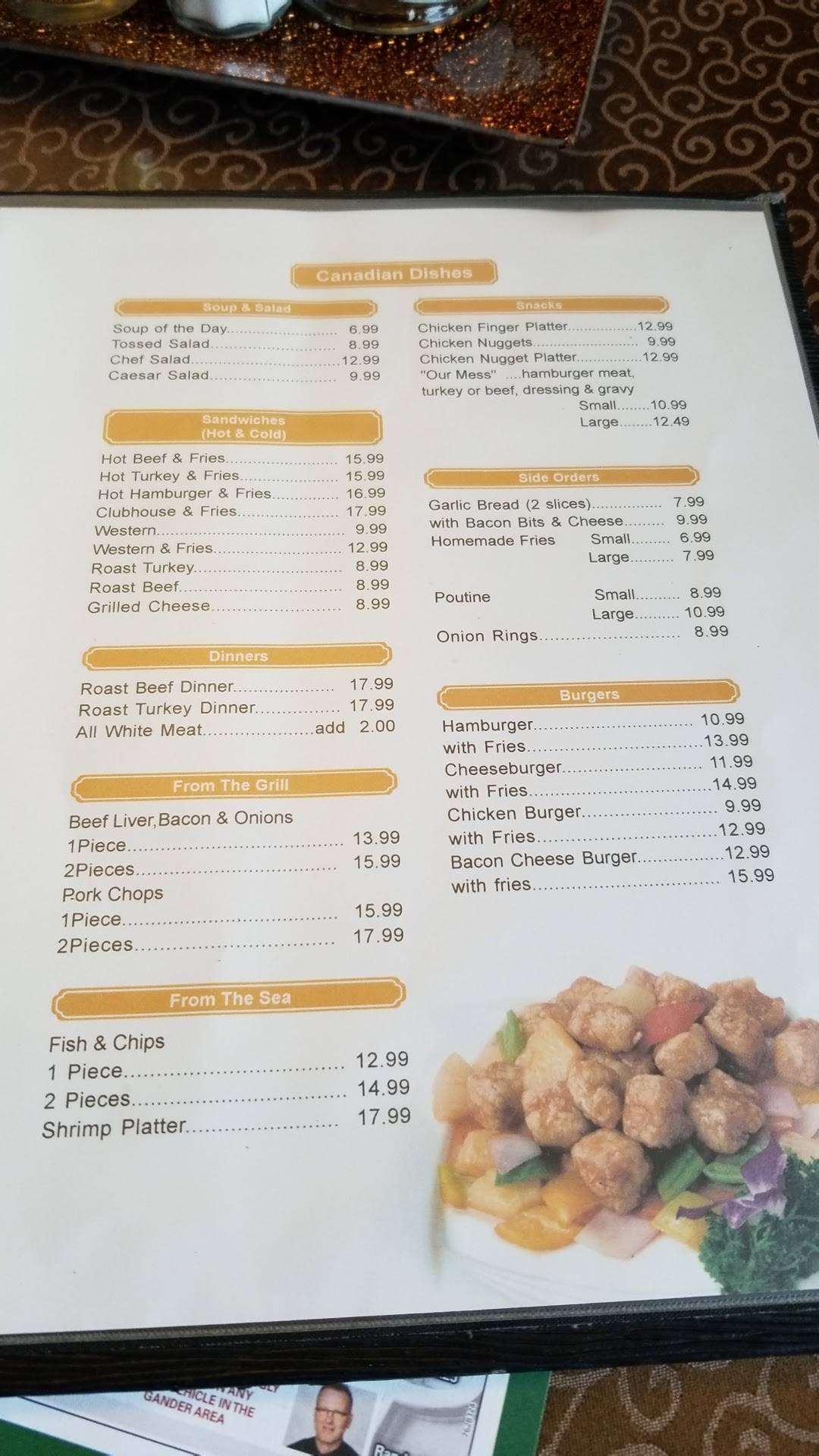 Menu at Li's Restaurant, Lewisporte