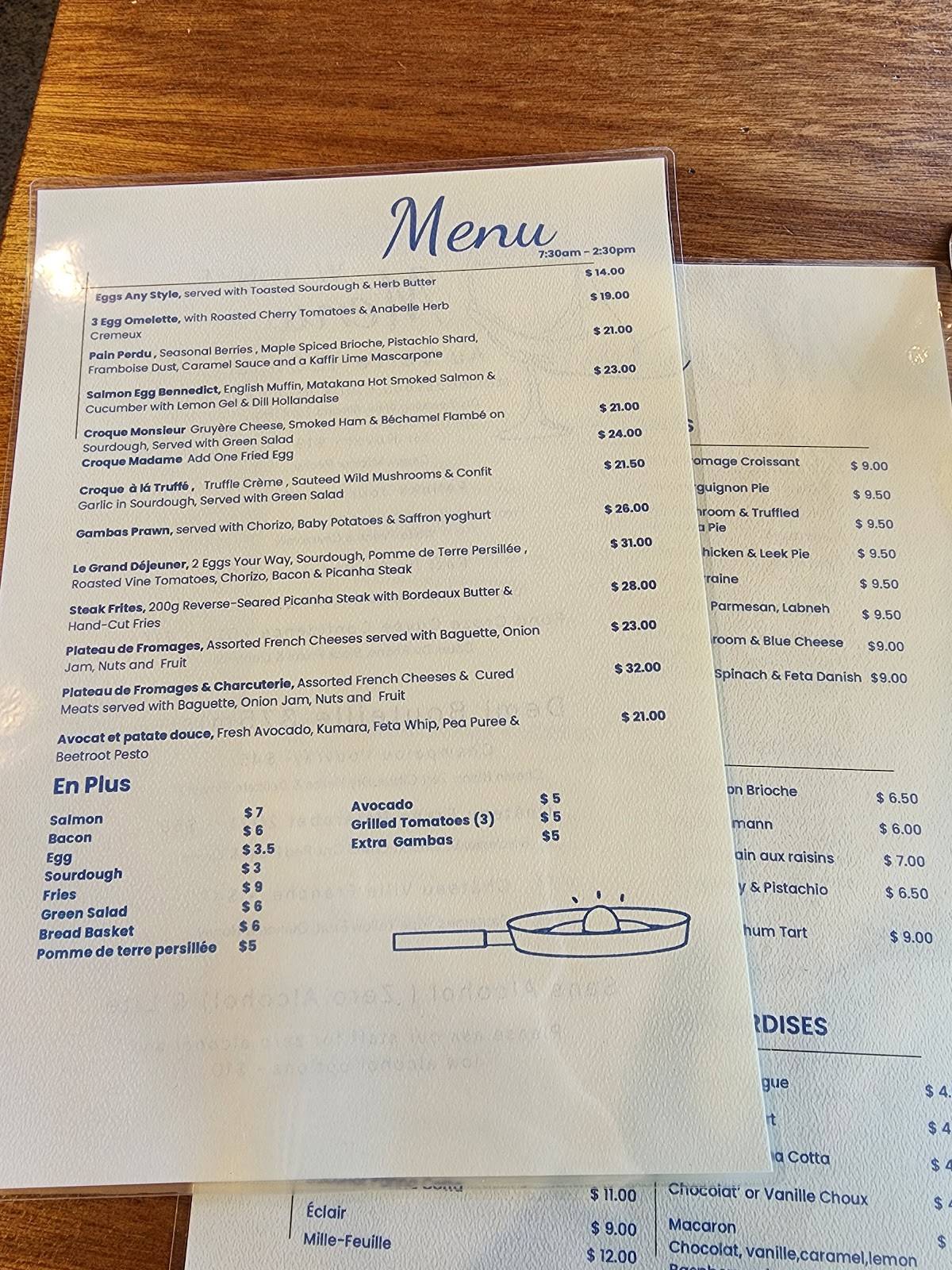 Menu at Little French Cafe Mt Albert, Auckland, 756 New N Rd