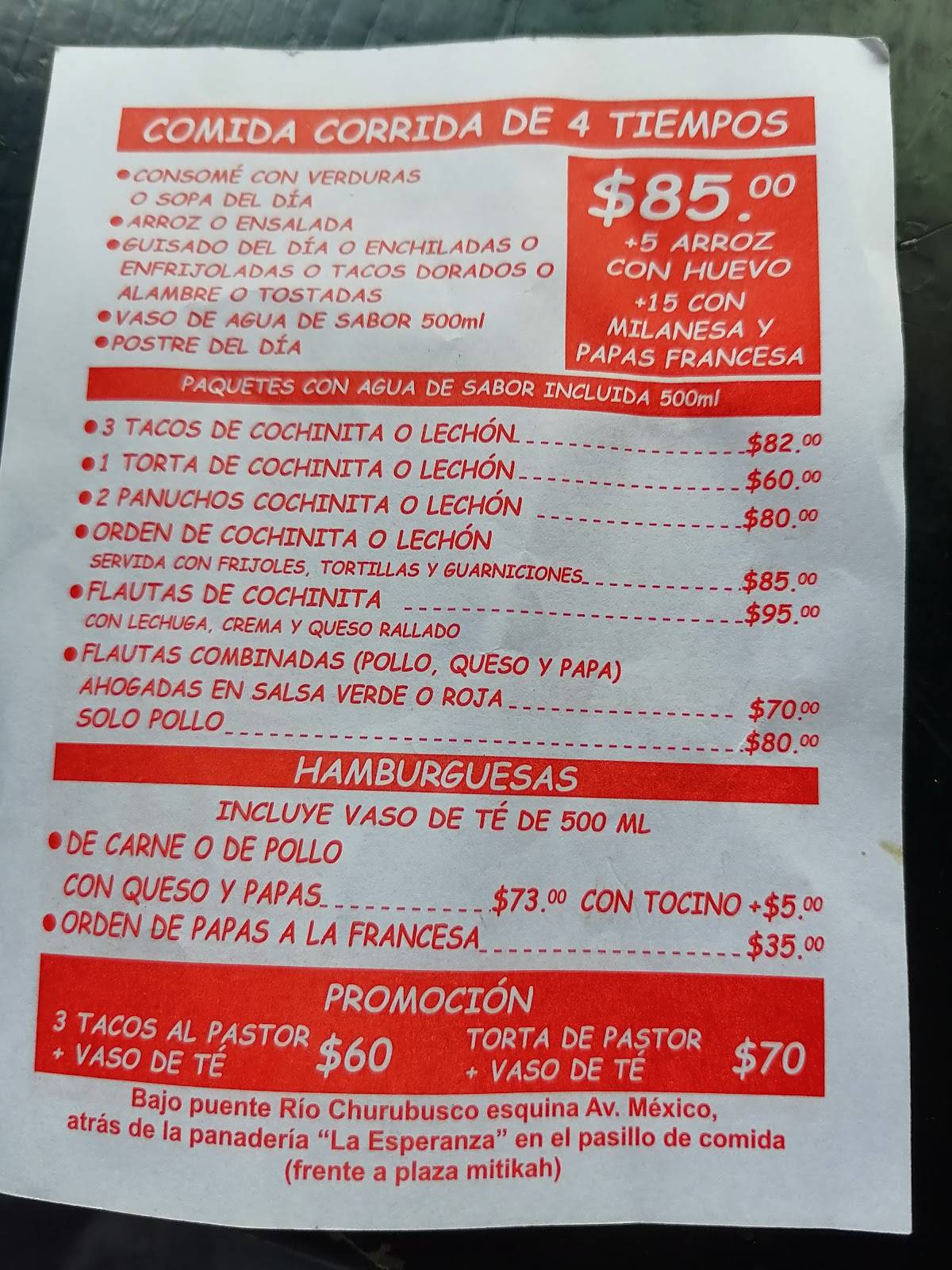 Carta del restaurante Los tres cochinitos, Ciudad del México, Rio ...