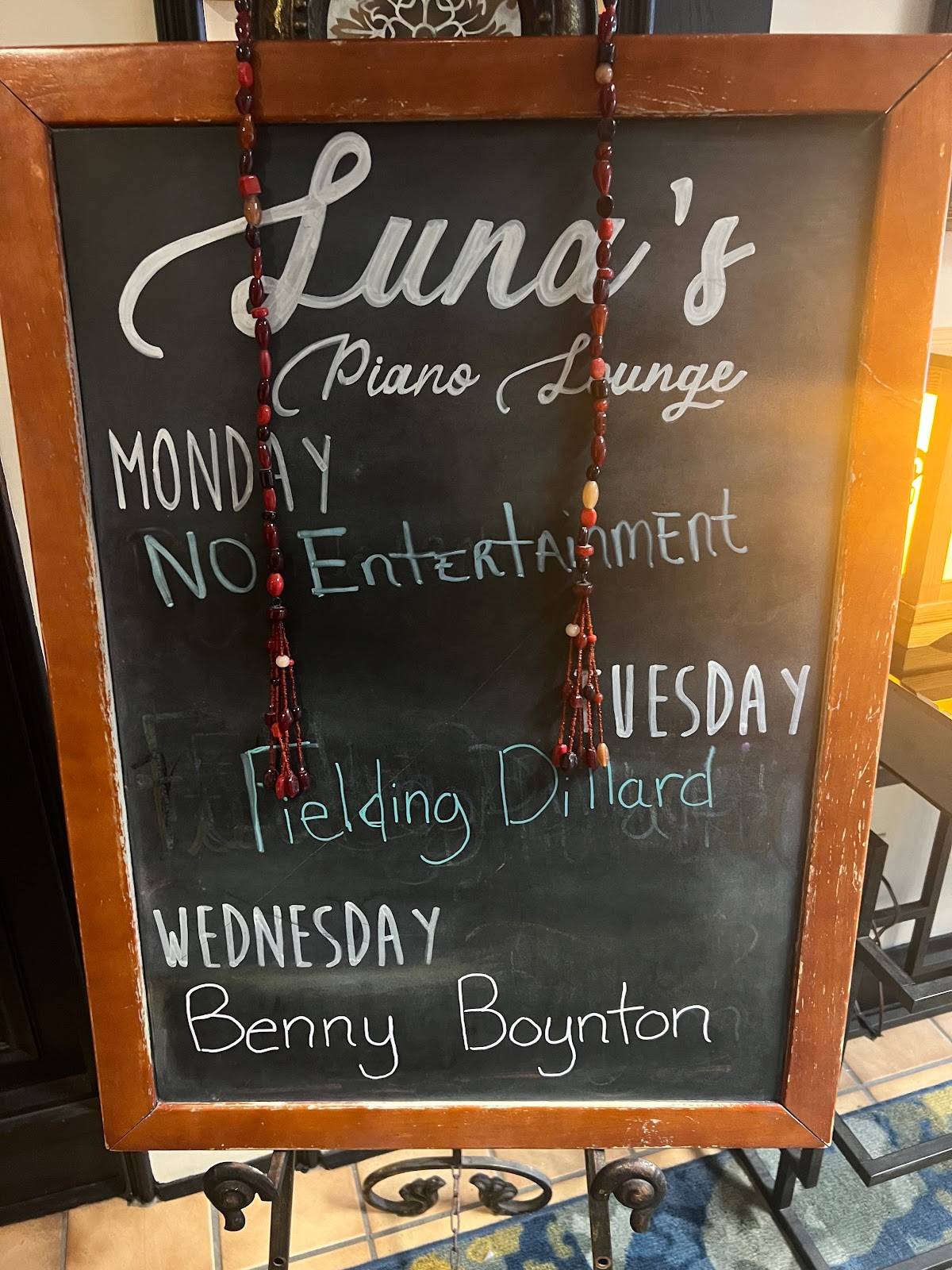Menu at Luna's Restaurant, Gainesville
