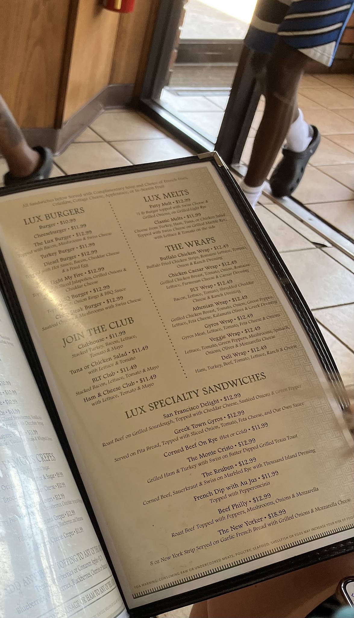 Menu at Lux Cafe, Battle Creek, Capital Ave SW