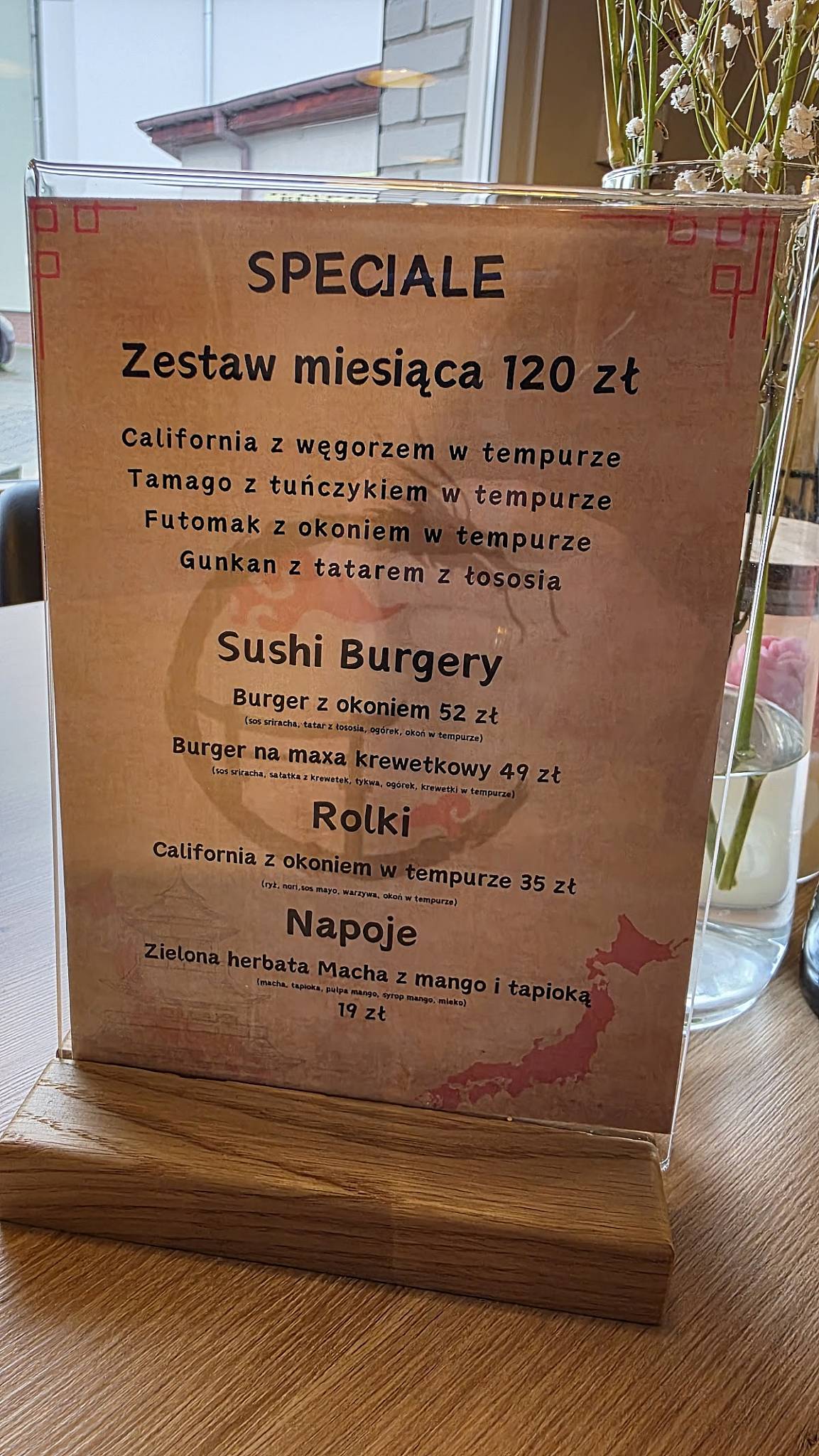 Menu at MATSURI SUSHI restaurant, Trzcianka