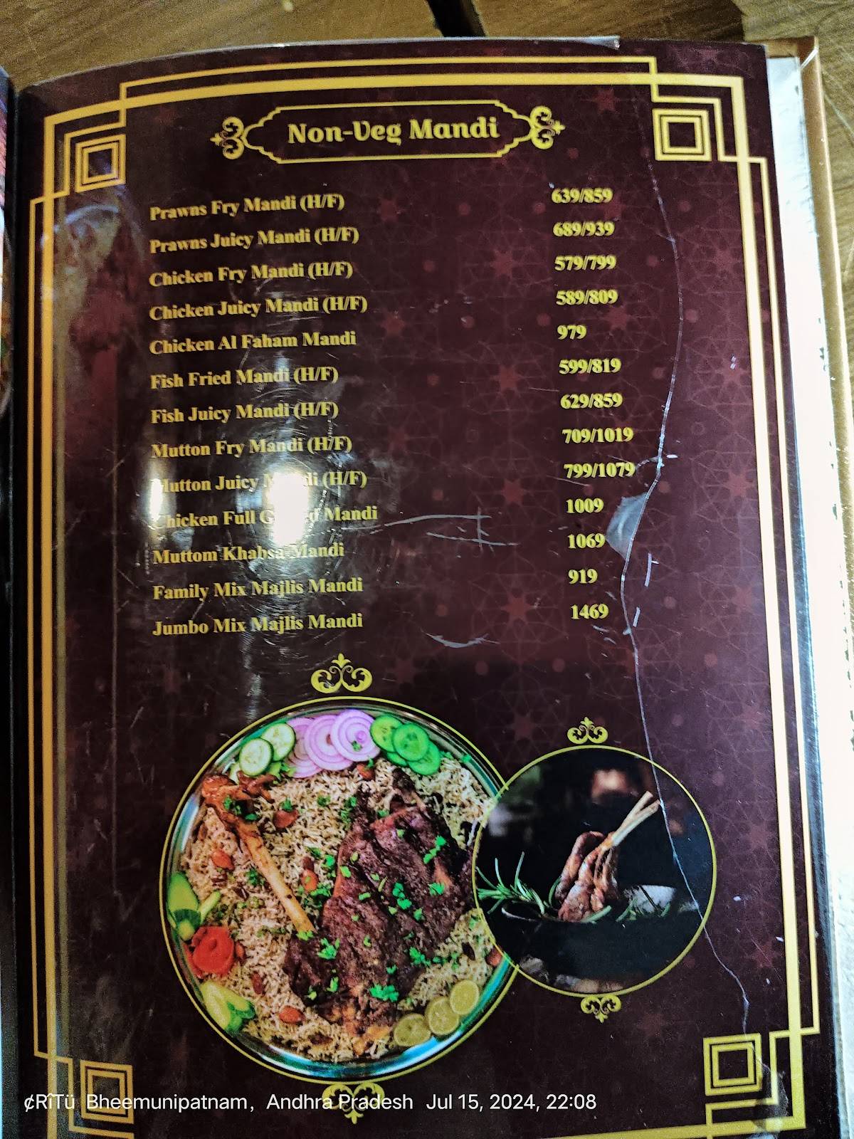 Menu at Majlis Darbar Arabian Cuisine Visakhapatnam, Visakhapatnam