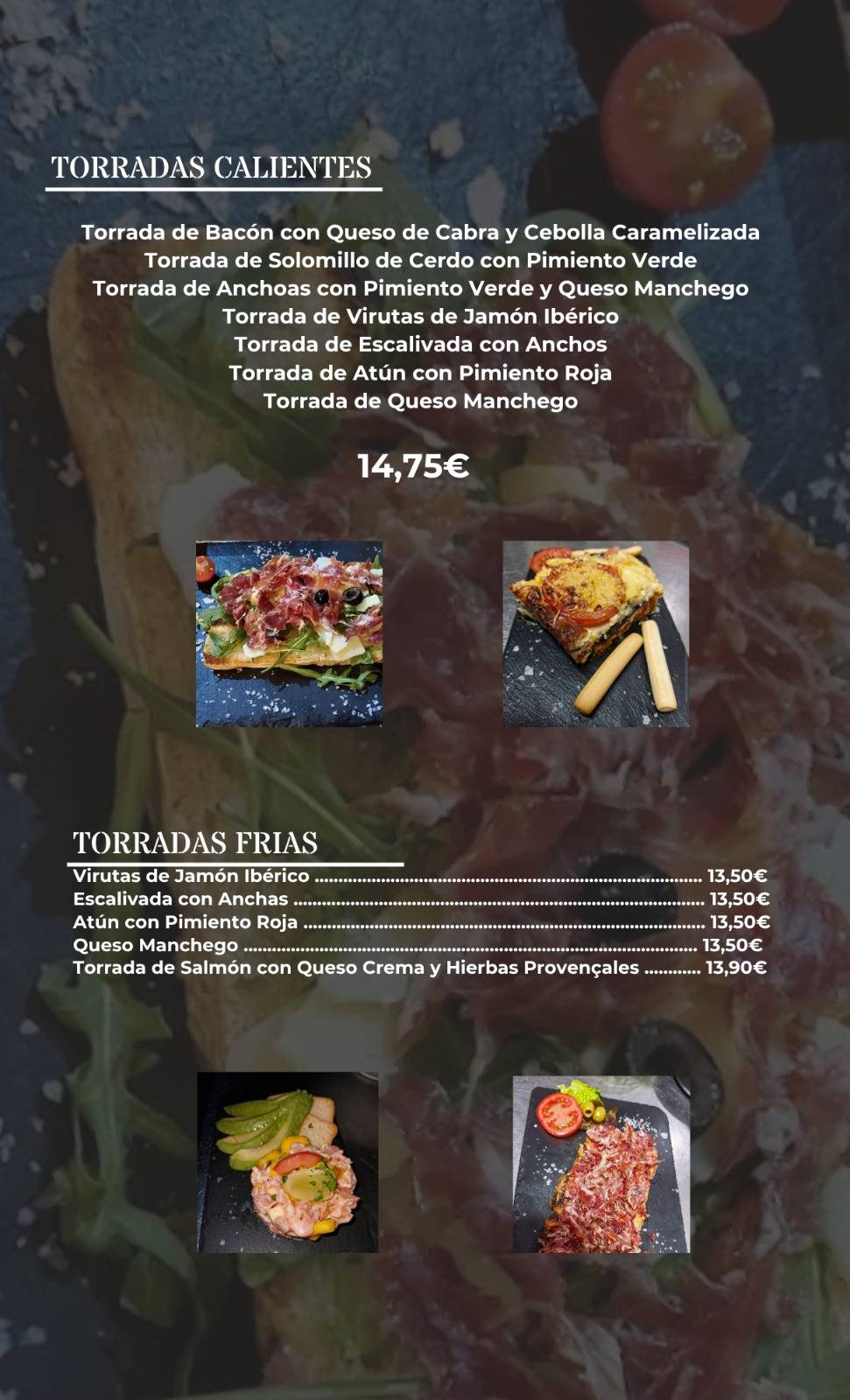 Menu at Mami Fanny restaurant, Barcelona