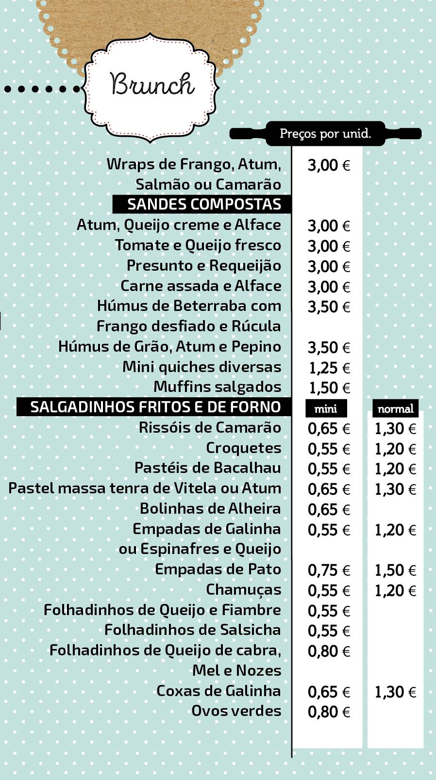 Menu em Maria Doceira restaurante, Queluz