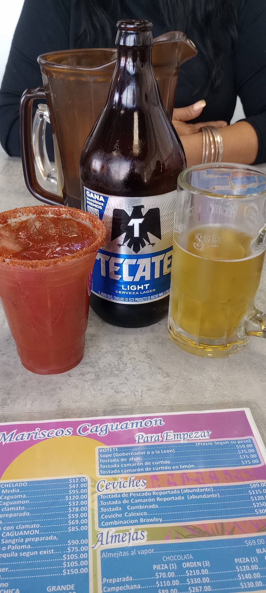 Carta del restaurante Mariscos El Caguamón, Mexicali