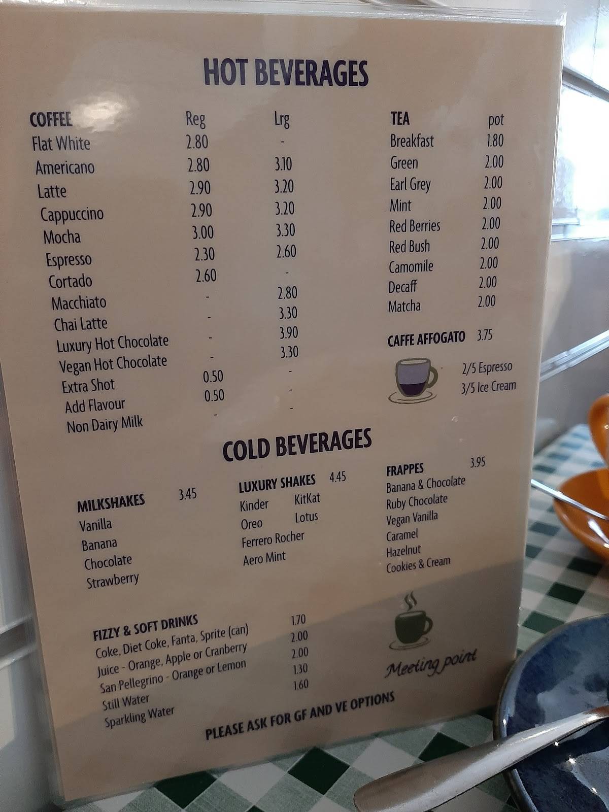 Menu at Meeting Point Tenterden, Tenterden