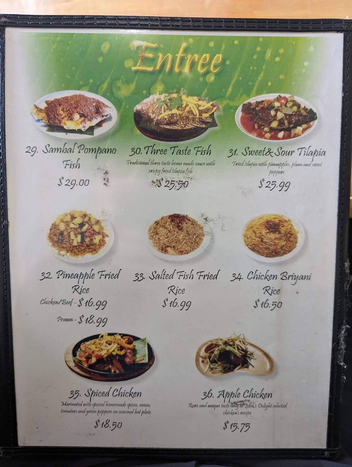 Menu at Mek's Delight restaurant, Surrey