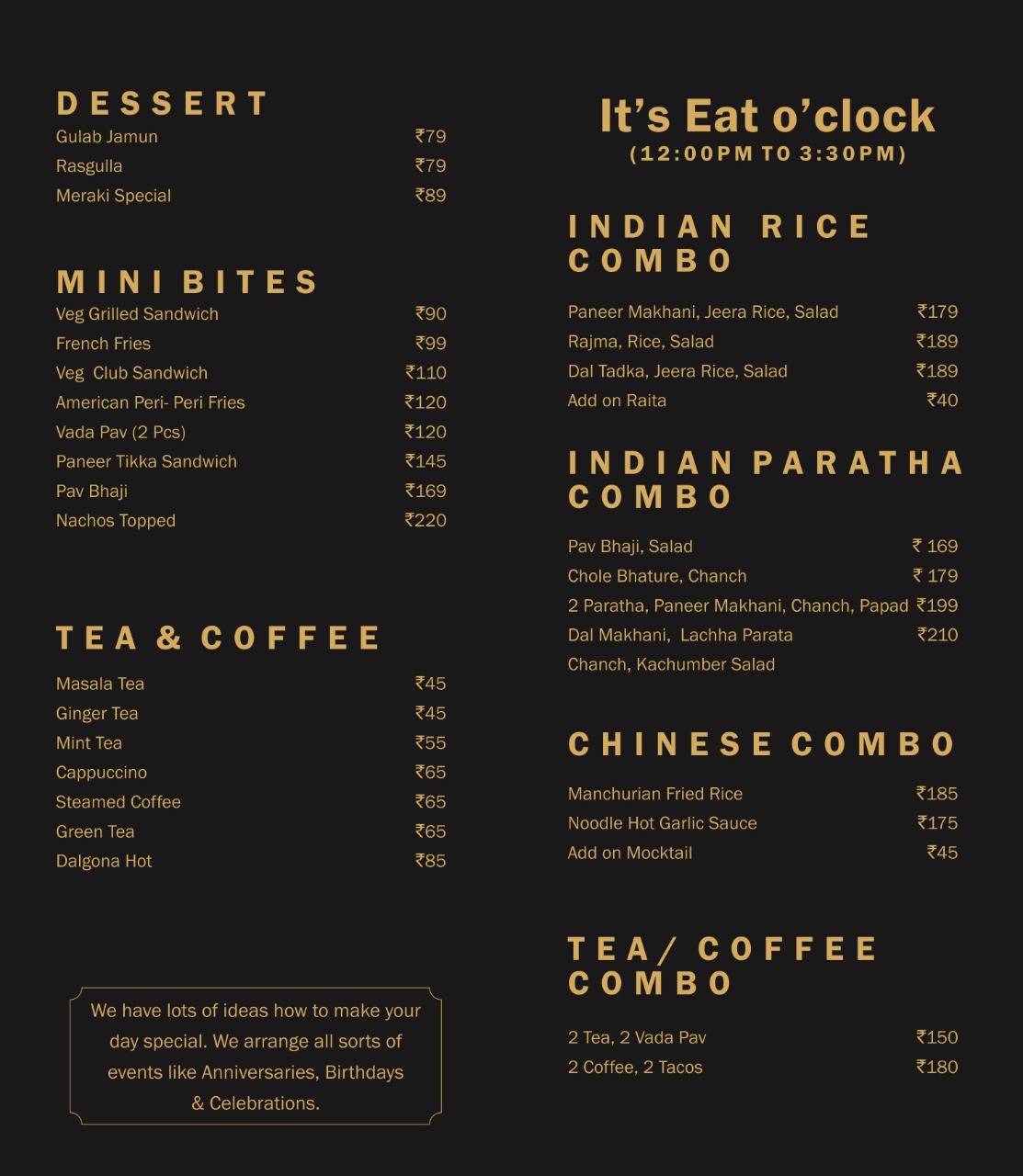 Menu at Meraki - The Creative Cuisine, Indore