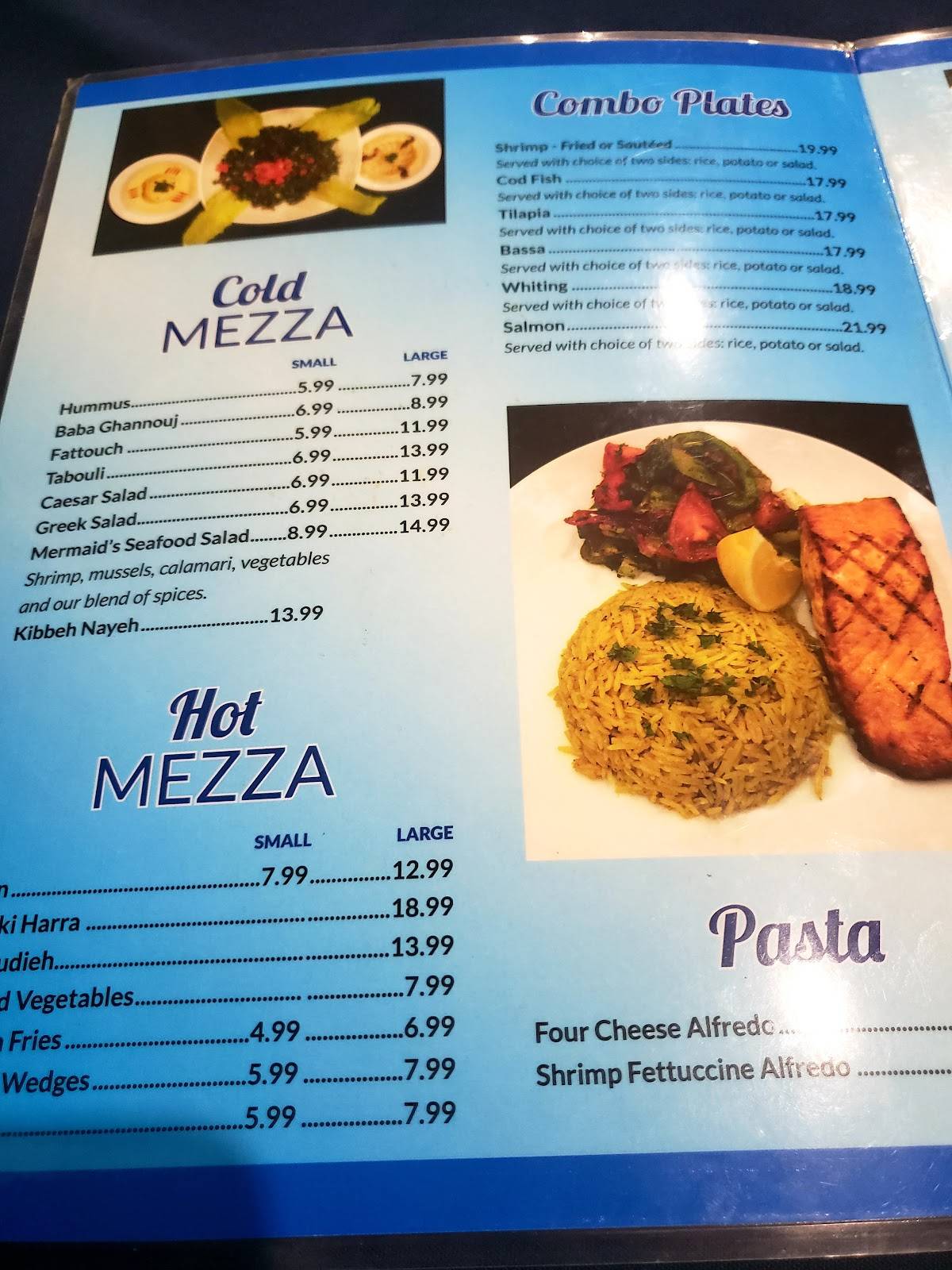 Menu at Mermaid's Seafood Restaurant, Ottawa