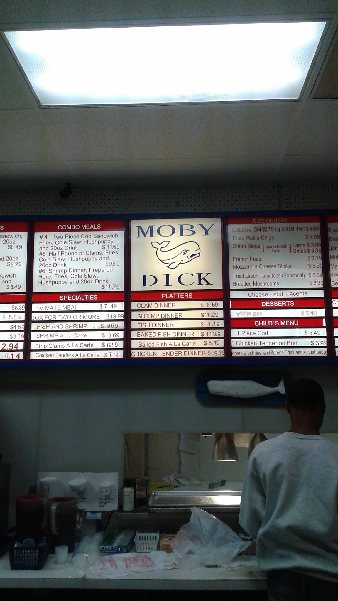 Menu at Moby Dick Seafood Restaurant, Louisville, S 3rd St