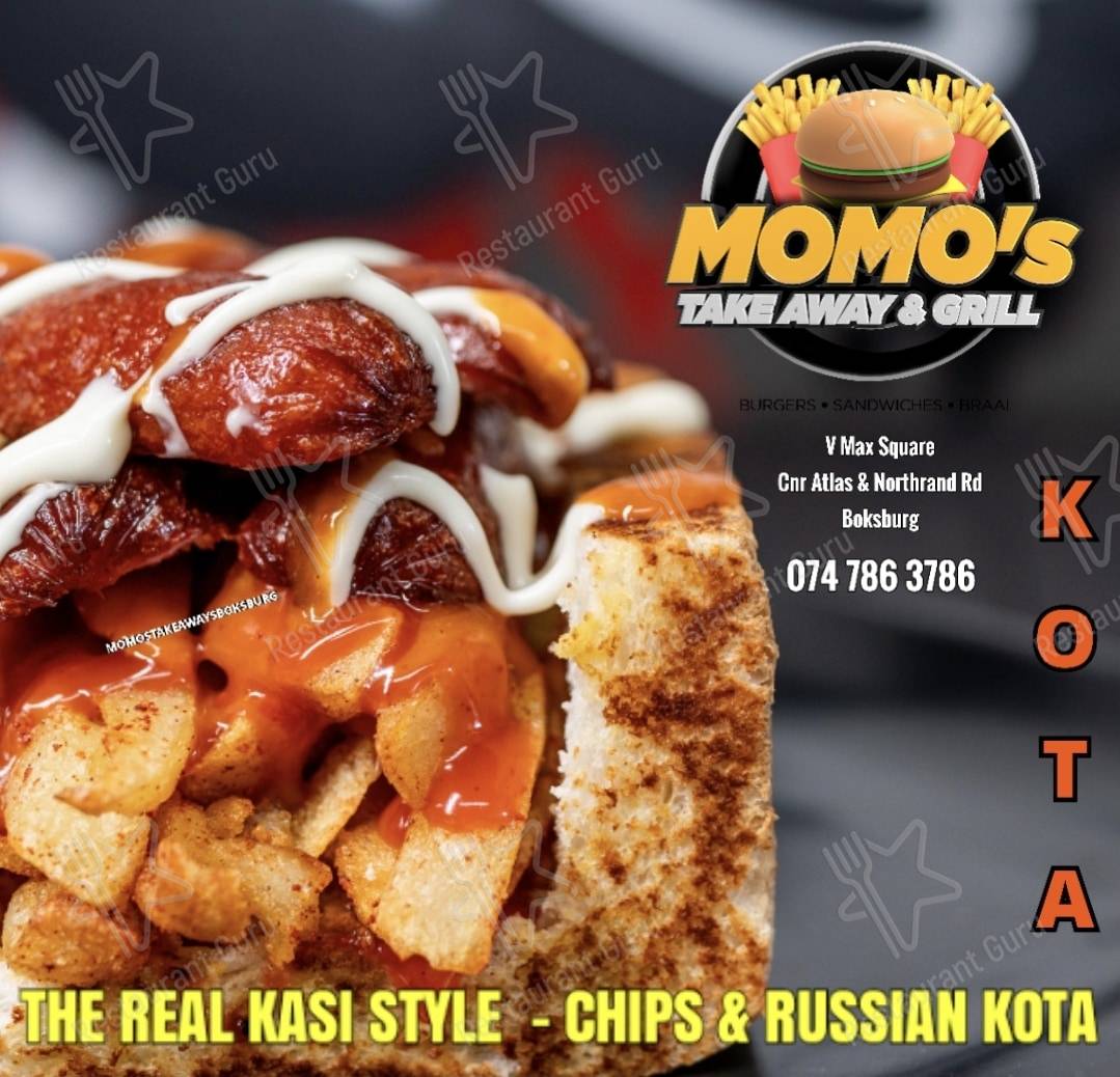 Menu at Momo's Takeaways & Grill (Halaal) restaurant, Boksburg