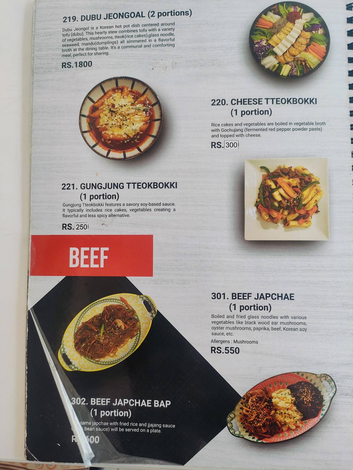 Menu at Mukbang Korean Restaurant & Bakery, Kochi