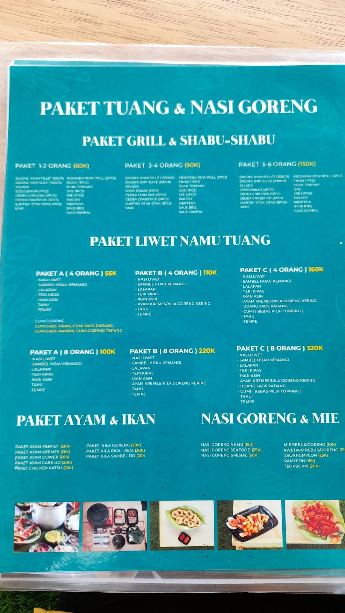 Menu at Namu Tuang Cafe and Resto, Sukaresmi