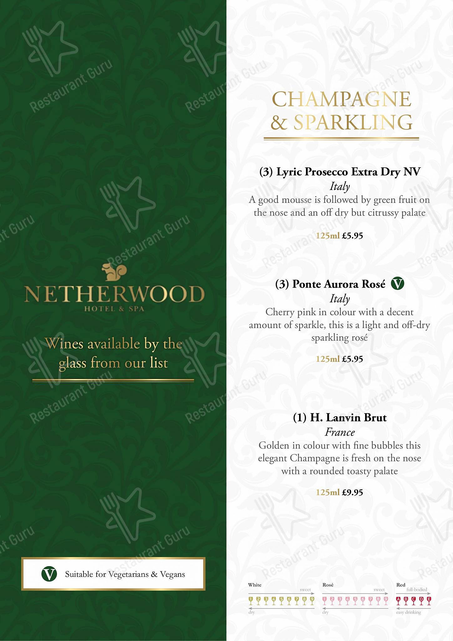 Menu at Netherwood Hotel & Spa pub & bar, Grange-over-Sands