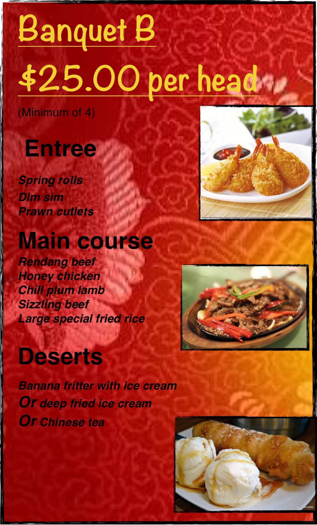 Menu at New Yahoo Chinese and Malaysian restaurant, Victoria Point