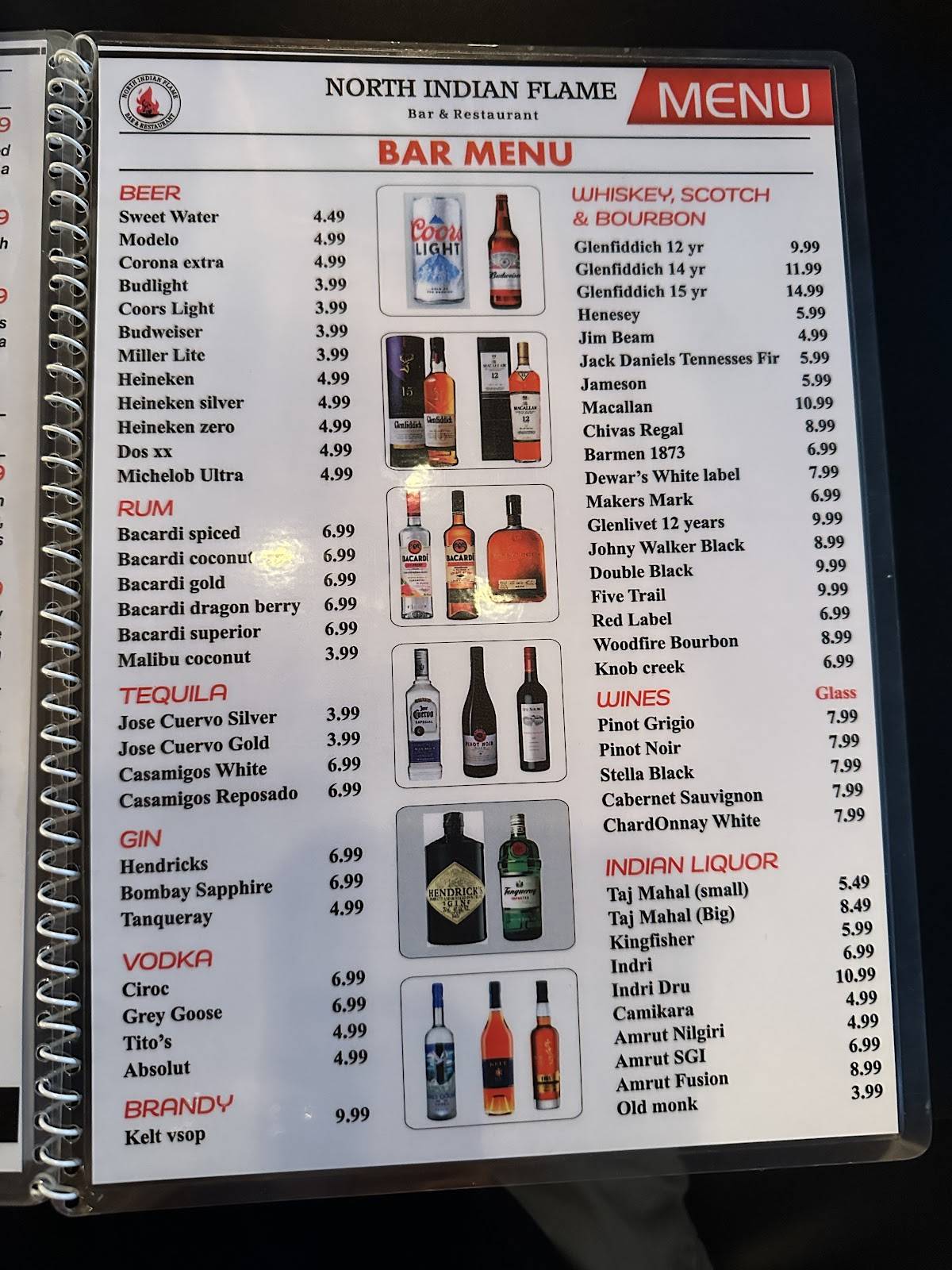 Menu at North Indian Flame Bar & Restaurant, Calhoun