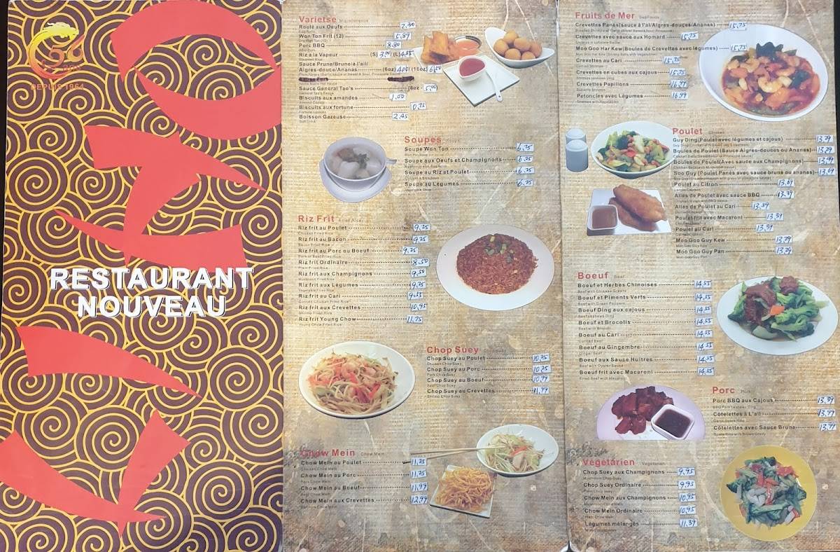Menu at Restaurant Nouveau Li Ho, Gatineau
