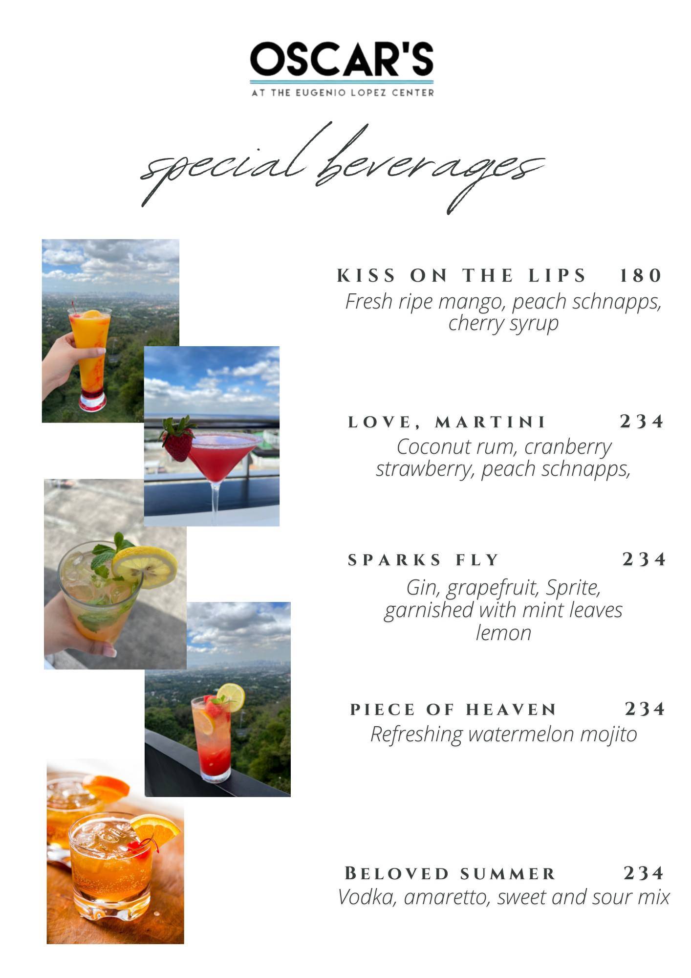 Menu at Eugenio Lopez Center restaurant, Antipolo