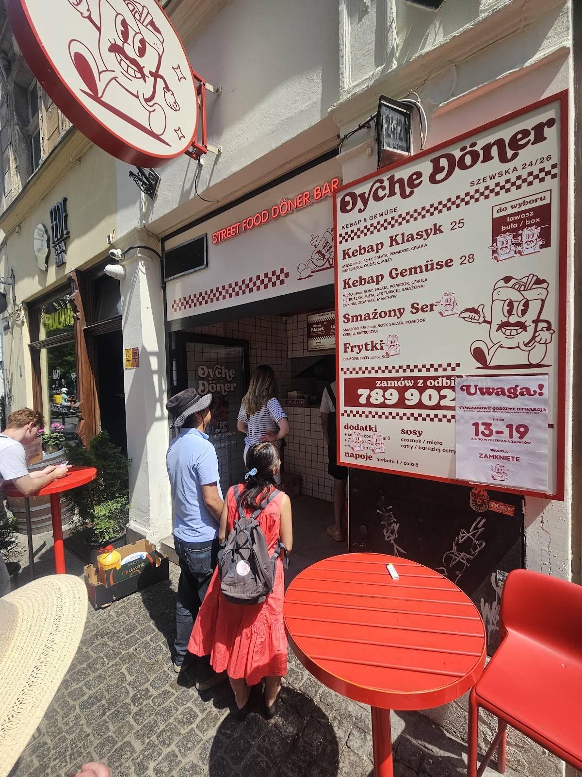Menu at Oyche Döner restaurant, Wrocław
