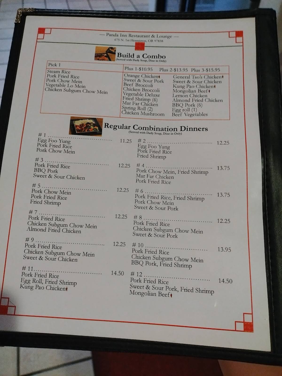 Menu at Panda Inn Restaurant & Lounge, Hermiston