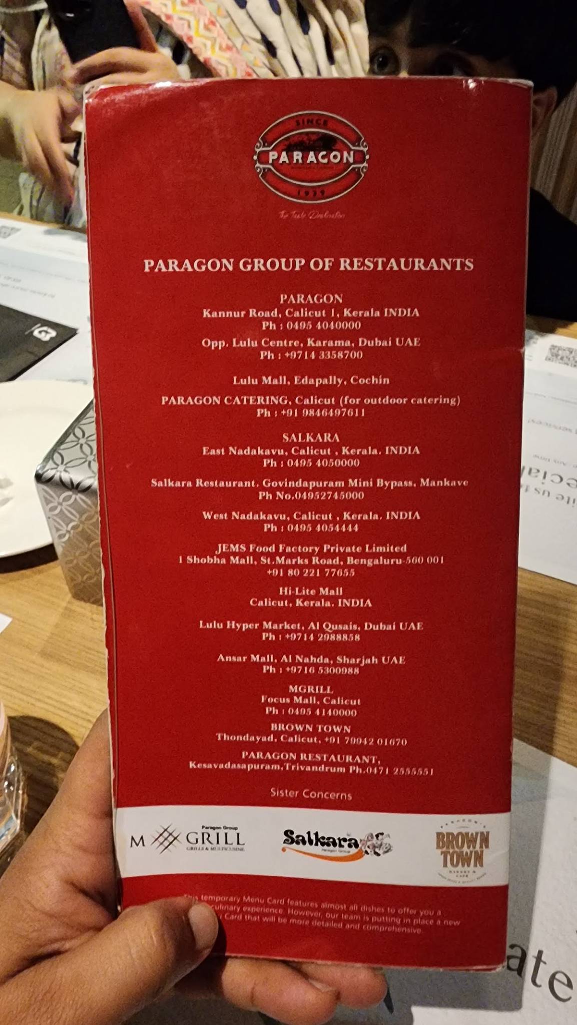 Menu at Paragon Restaurant, Kozhikode, Kannur Rd