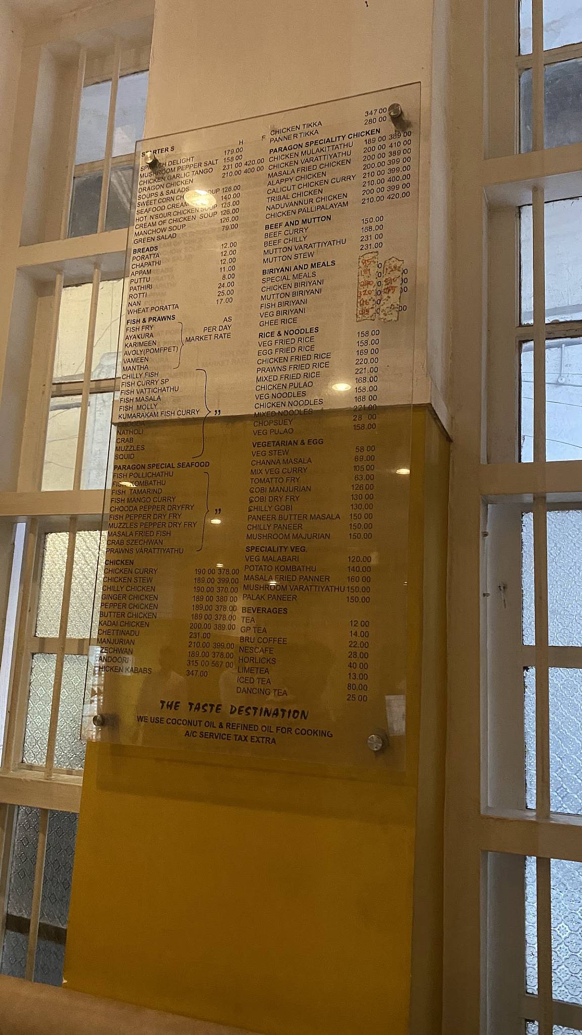 Menu at Paragon Restaurant, Kozhikode, Kannur Rd