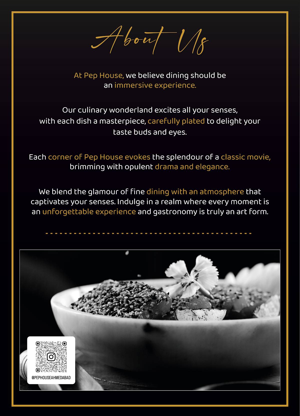 Menu at Pep House, Ahmedabad
