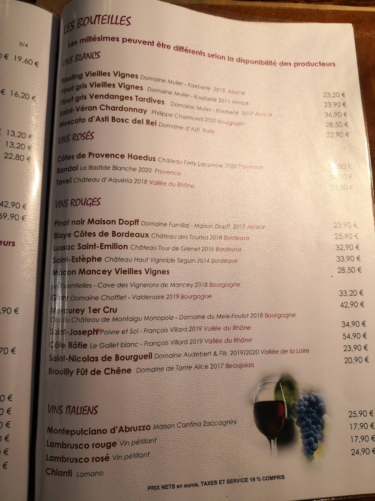 Menu au Veneto pizzeria, Saint-Dié-des-Vosges