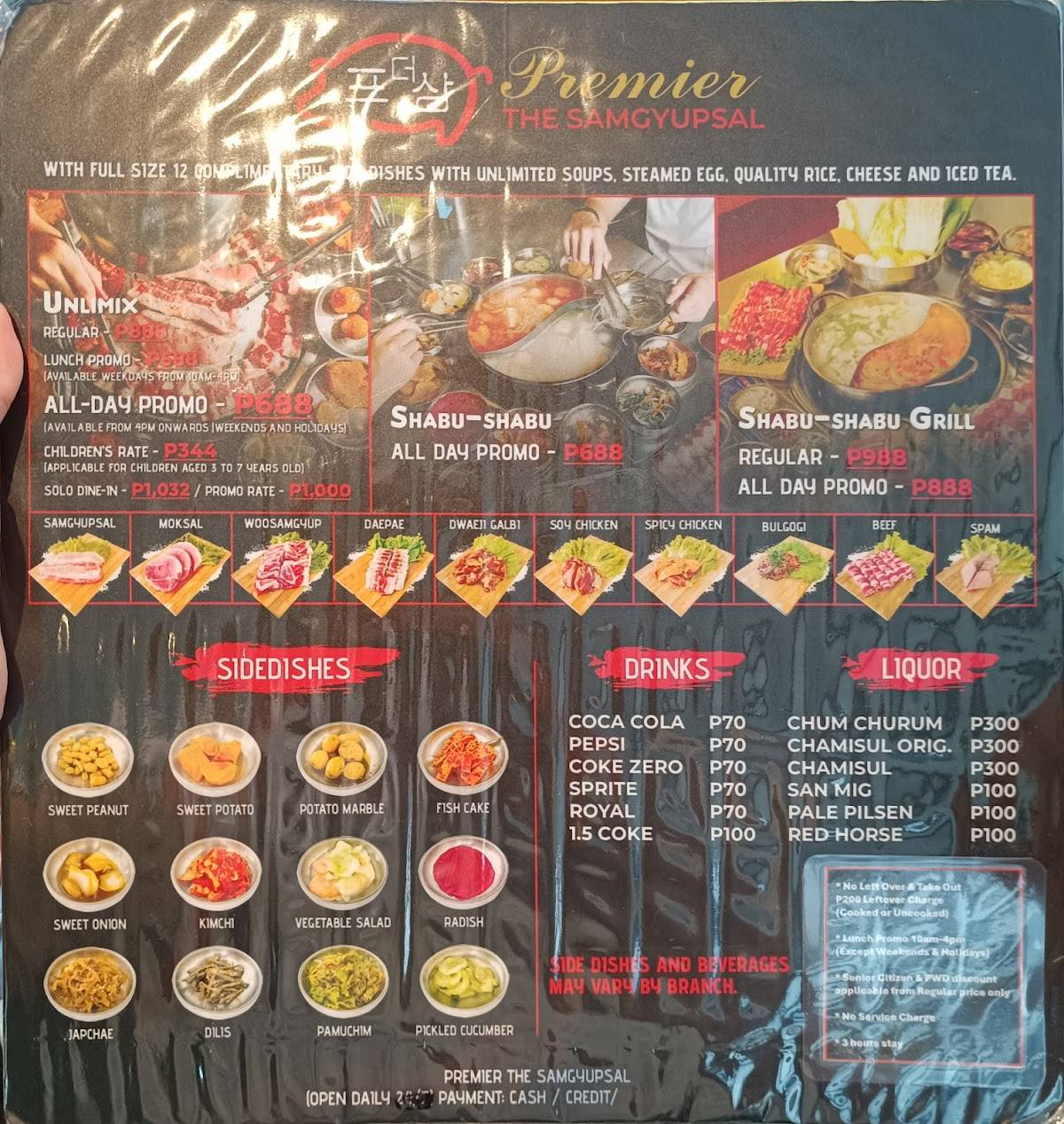 Menu at Premier The Samgyupsal - The Rise restaurant, Makati