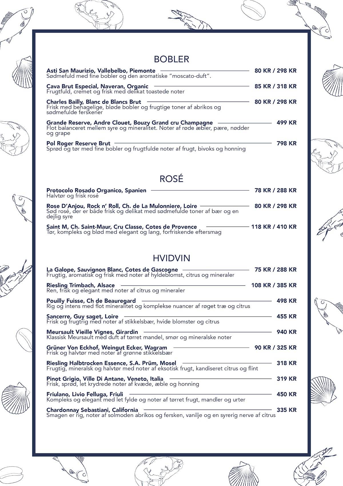 Speisekarte von Restaurant Proviant, Faxe Ladeplads